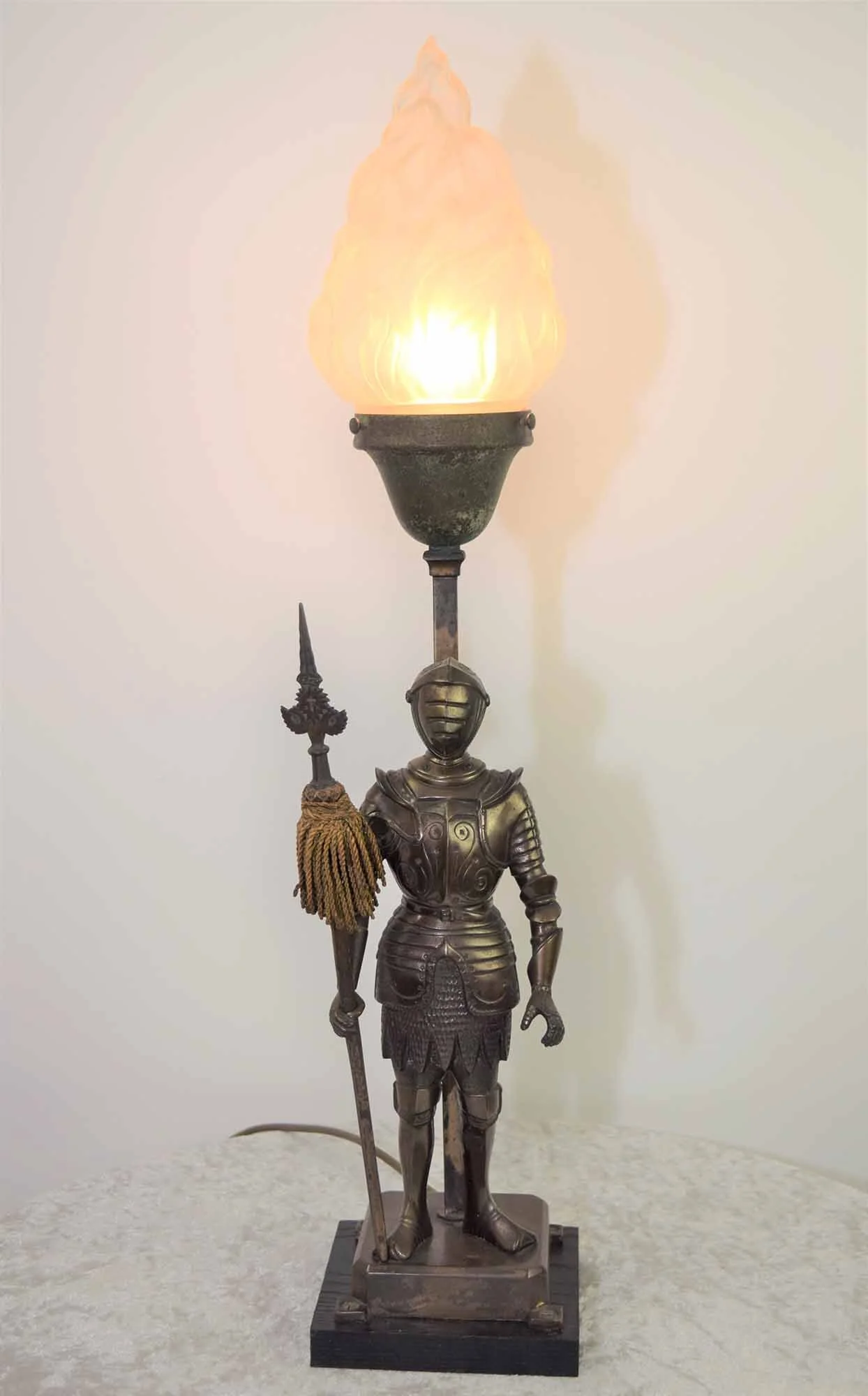 Bronze Knight in armour Banksway Table Lamp — Ferreira Antiques