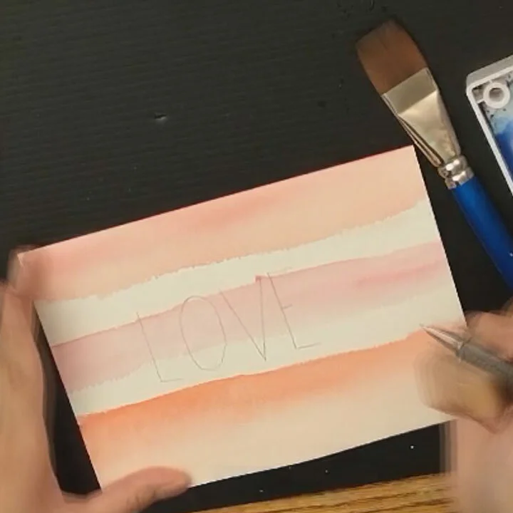 Watercolor Valentine Card Tutorial — Kristine Lee Designs