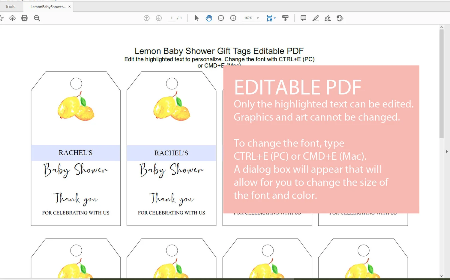 Baby Shower Gift Tag Template