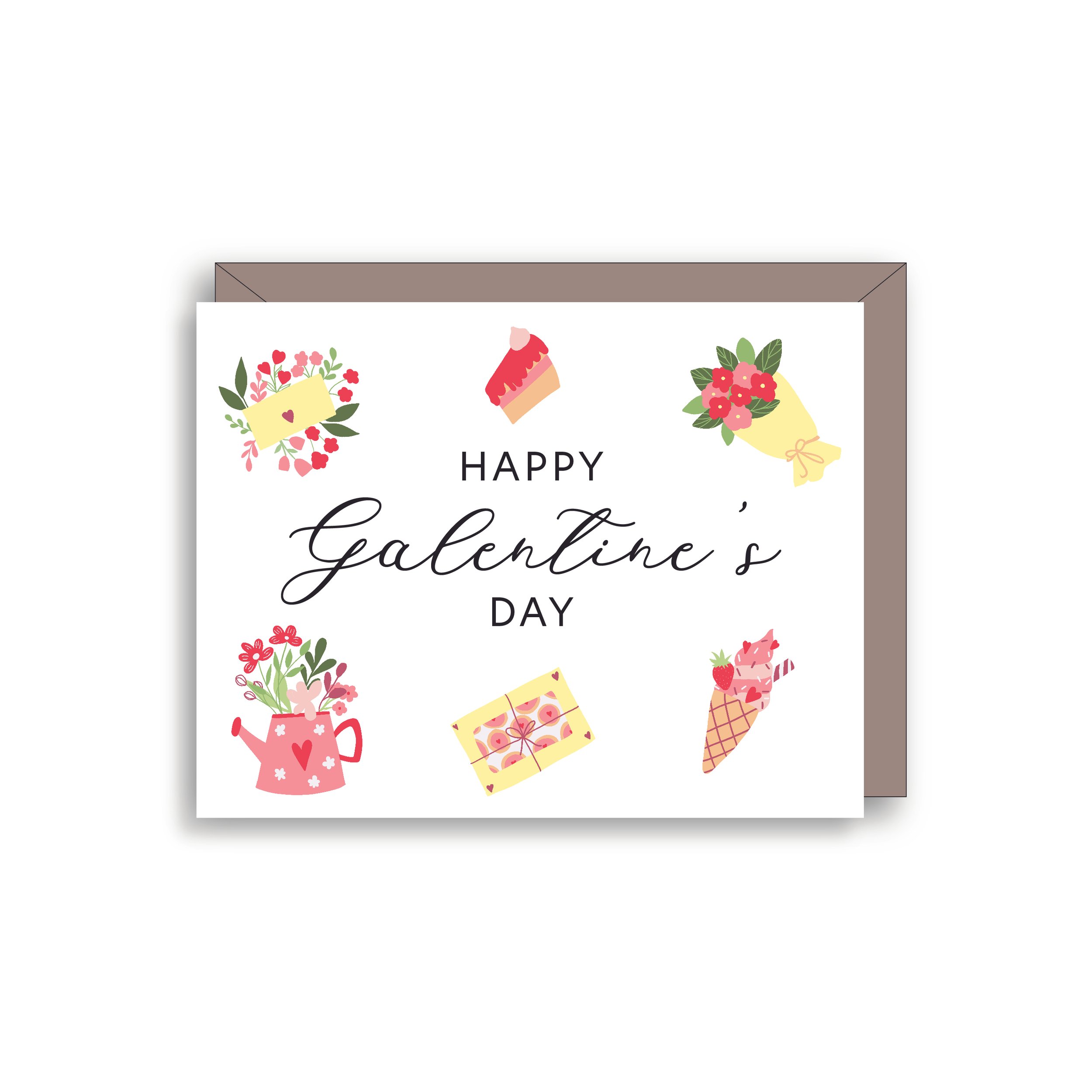 Happy Galentine's Day Card Cute Modern Valentine's Day Card — Kristine ...