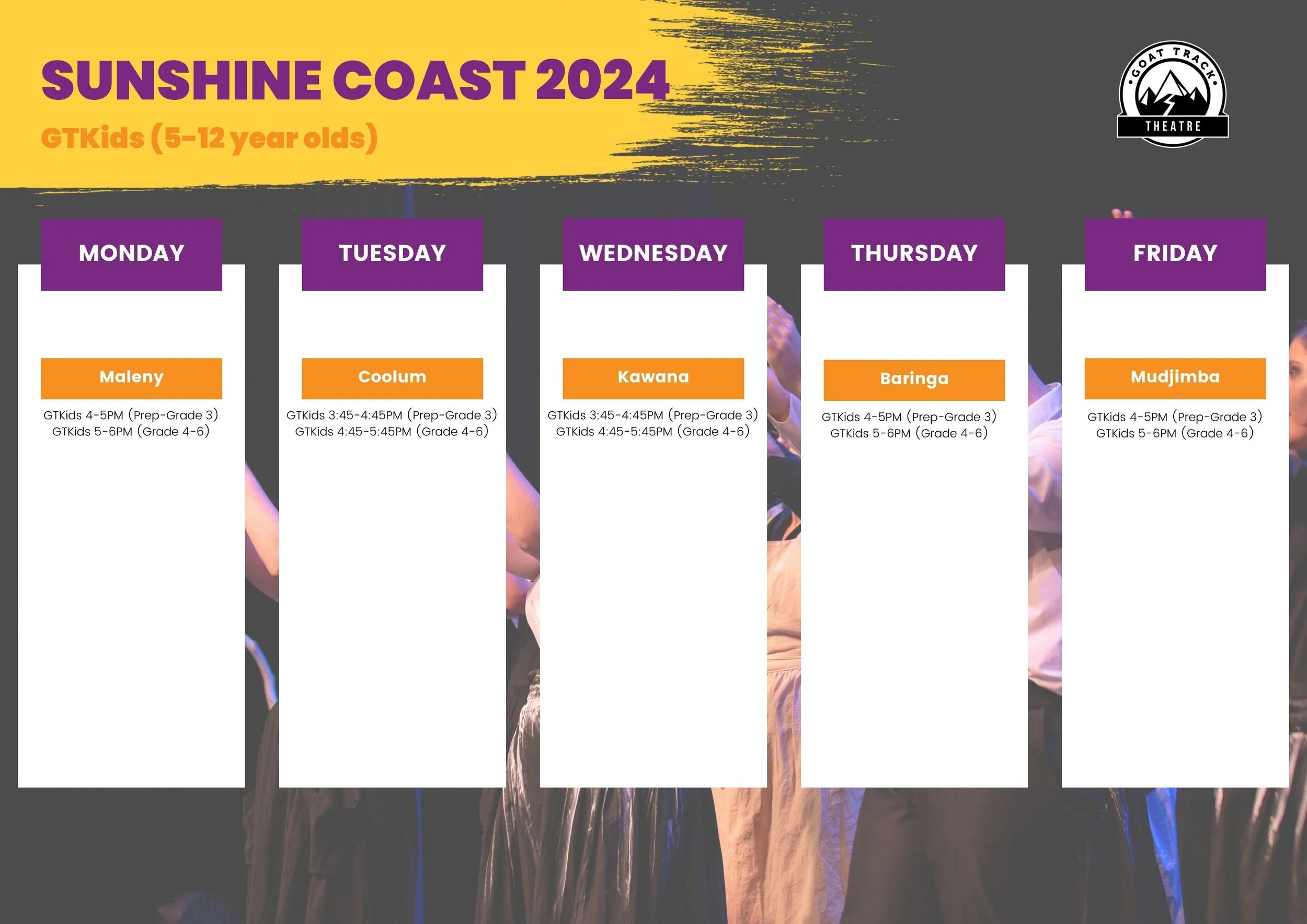 Timetable — Goat Track Theatre