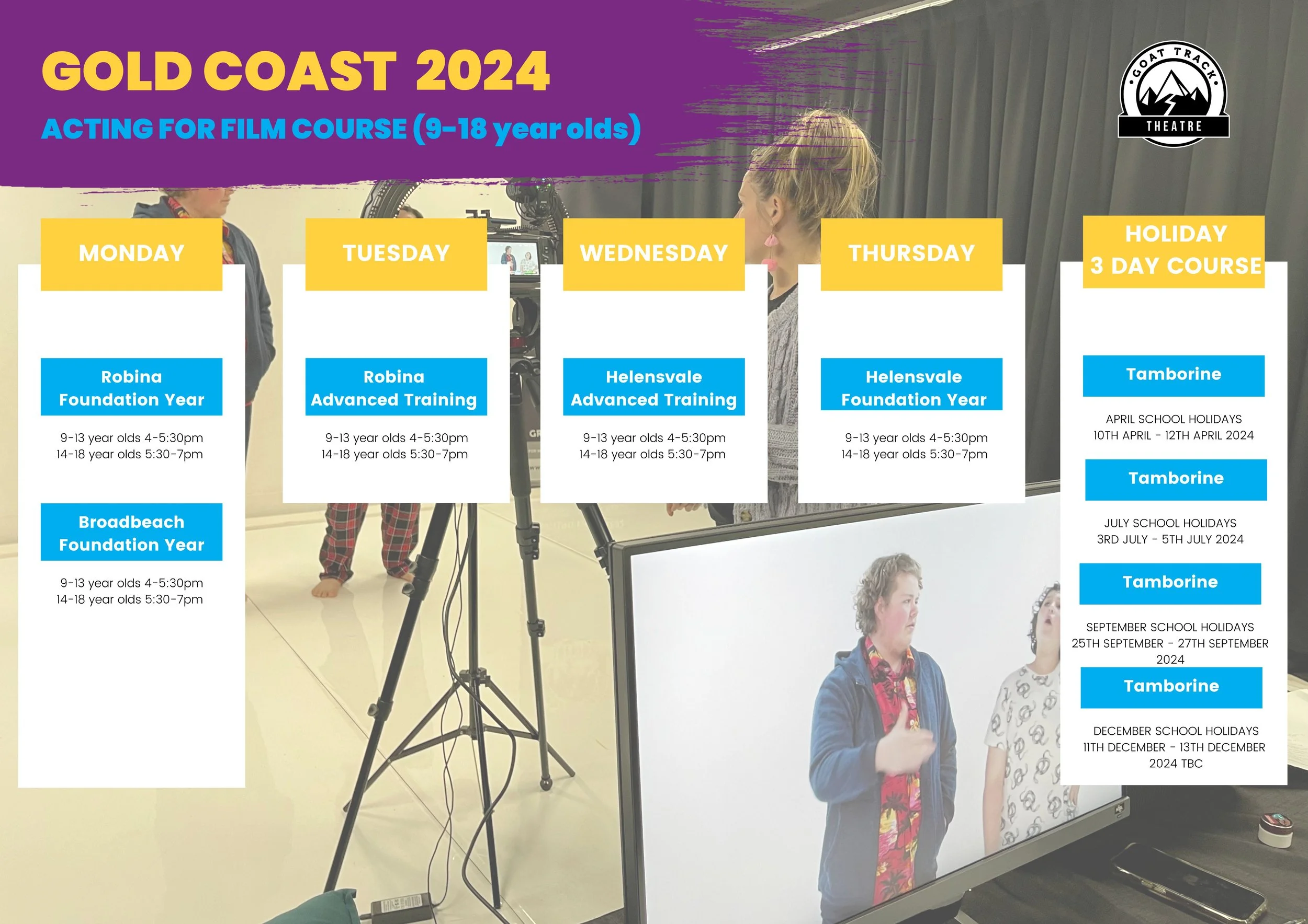 Timetable — Goat Track Theatre