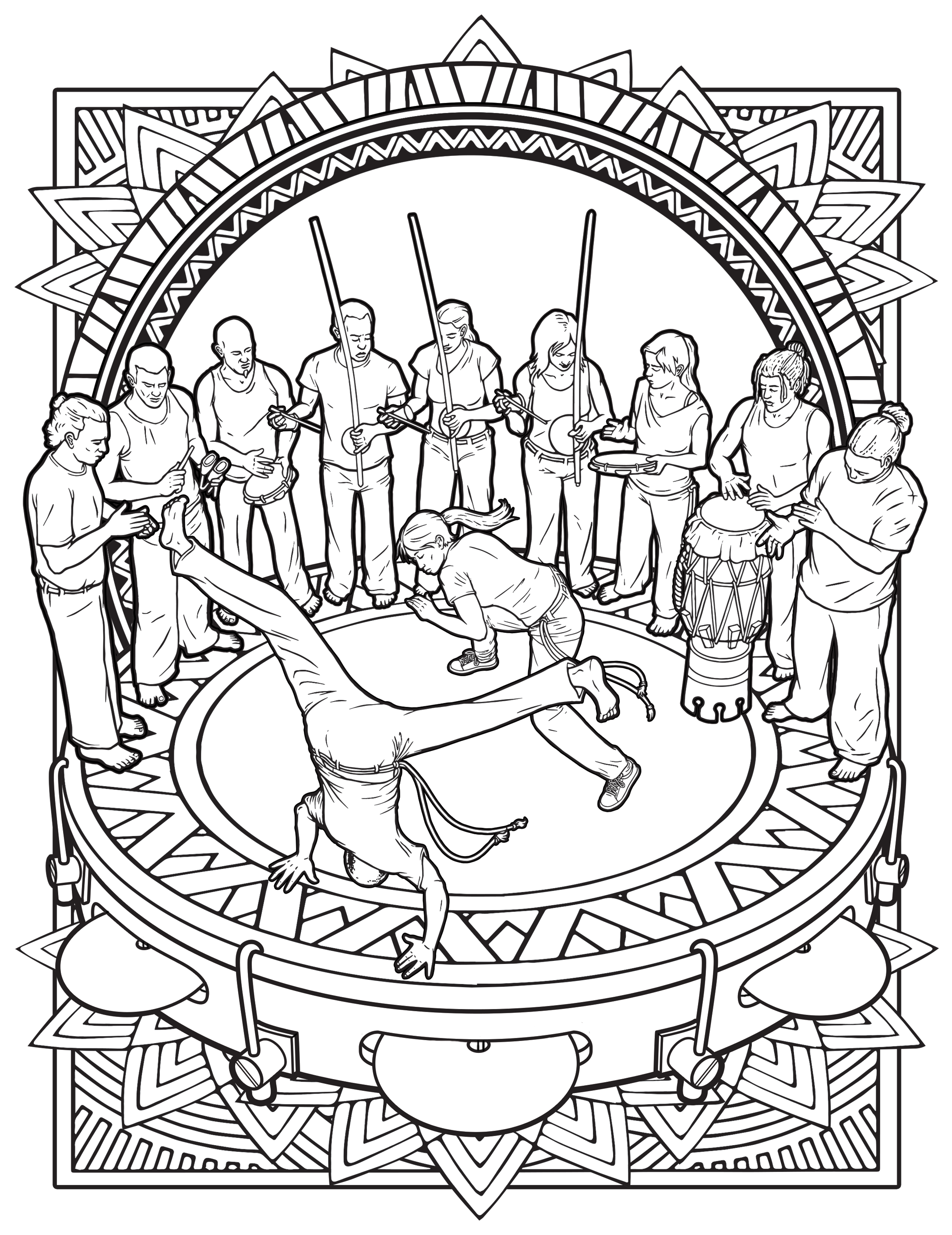 Capoeira coloring book