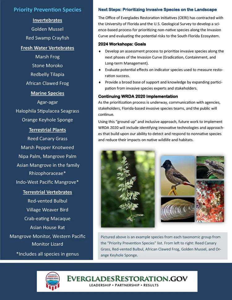 Invasive Species — Everglades Restoration Initiatives