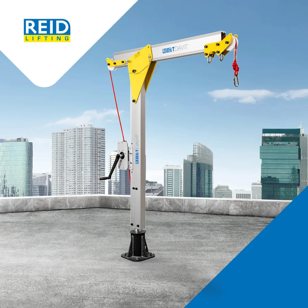 A T Davit being used for façade access and as a rope access davit ...