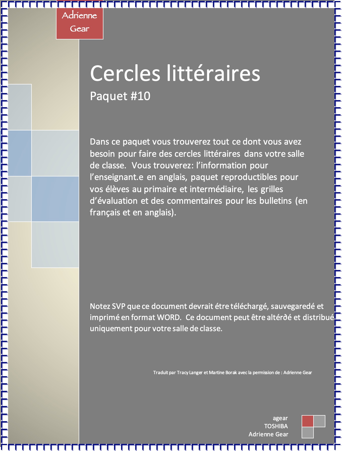 Paquet #10 - Cercles Littéraires — Adrienne Gear