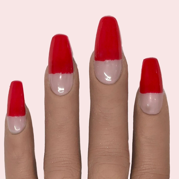 Devil Red Ombre Nail Art Step by Step — PBL Magazine