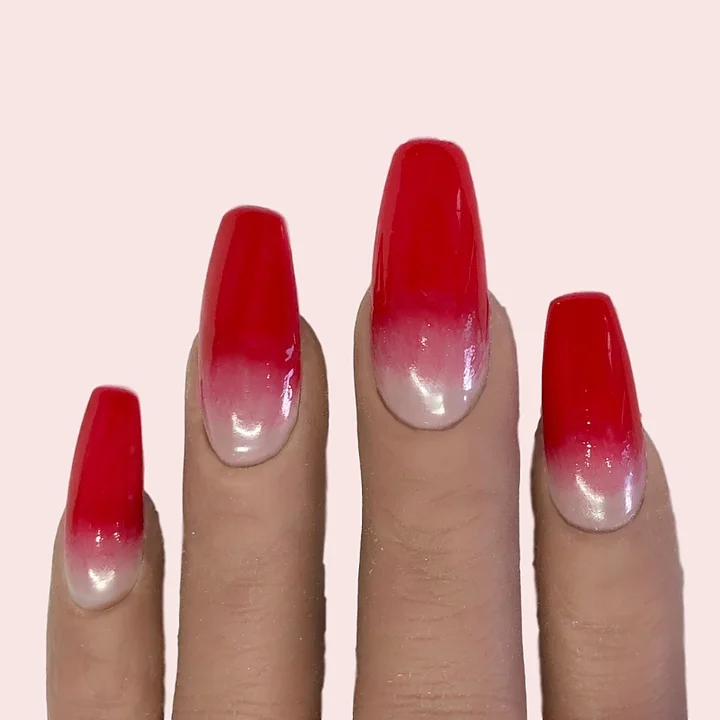 Devil Red Ombre Nail Art Step by Step — PBL Magazine