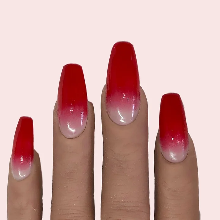 Devil Red Ombre Nail Art Step by Step — PBL Magazine