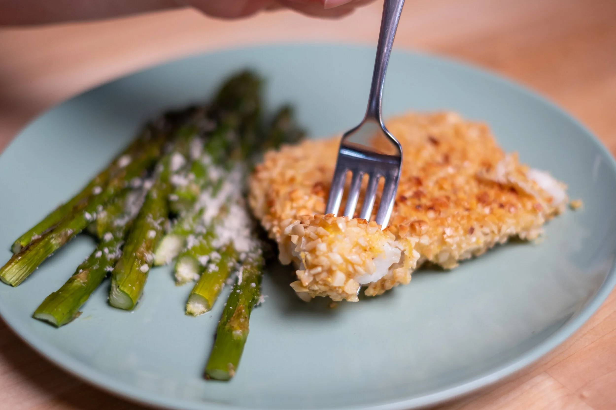 Almond Crusted Cod with Roasted Asparagus — Iceland Catch