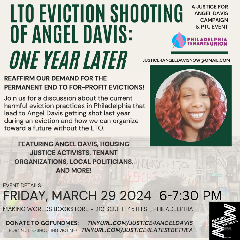 LTO Eviction Shooting of Angel Davis: One Year Later — Making Worlds ...
