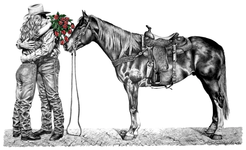 Cowboy And Cowgirl Love Drawings