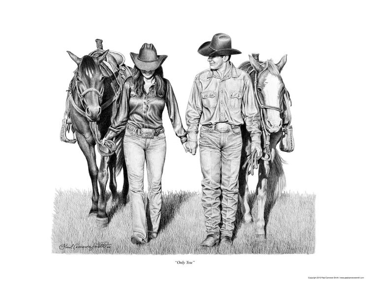 Cowboy Pencil Drawing