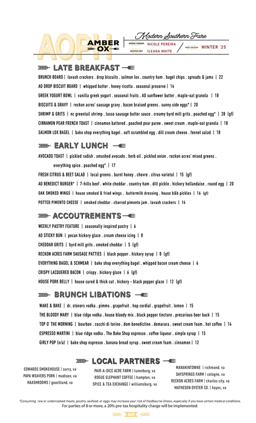 Brunch — the amber ox public house