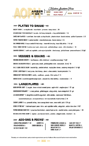 Dinner — the amber ox public house