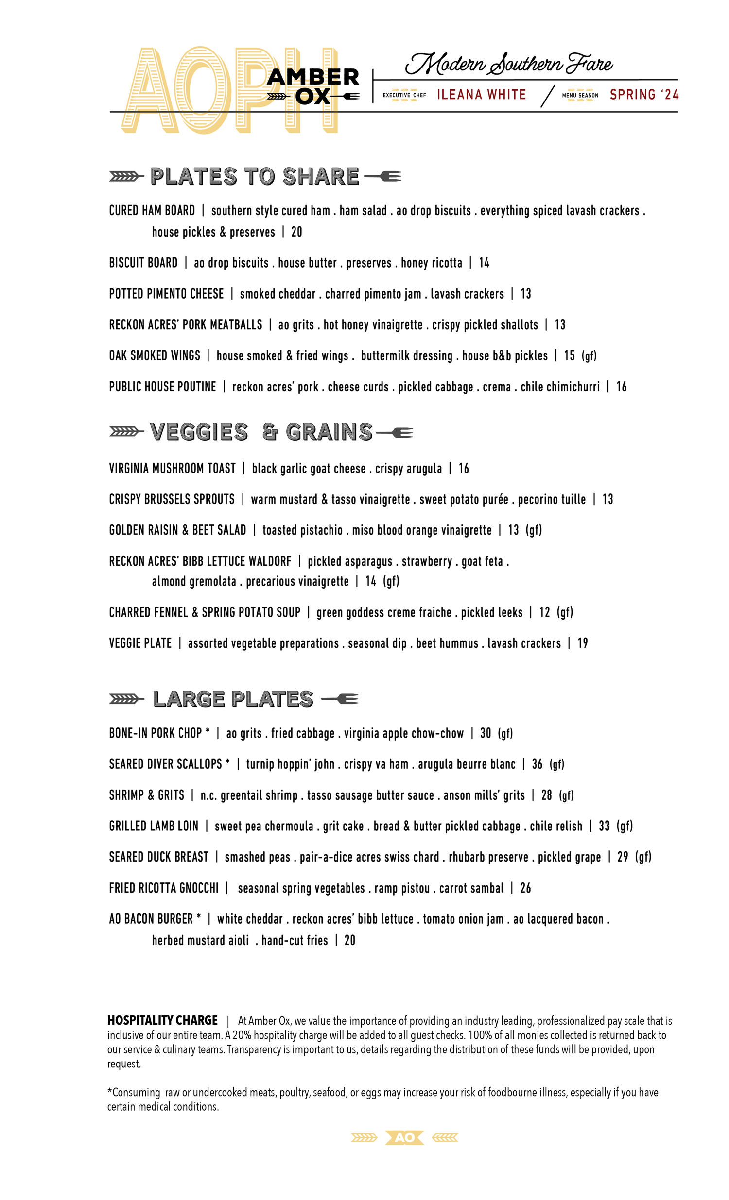 Dinner — the amber ox public house