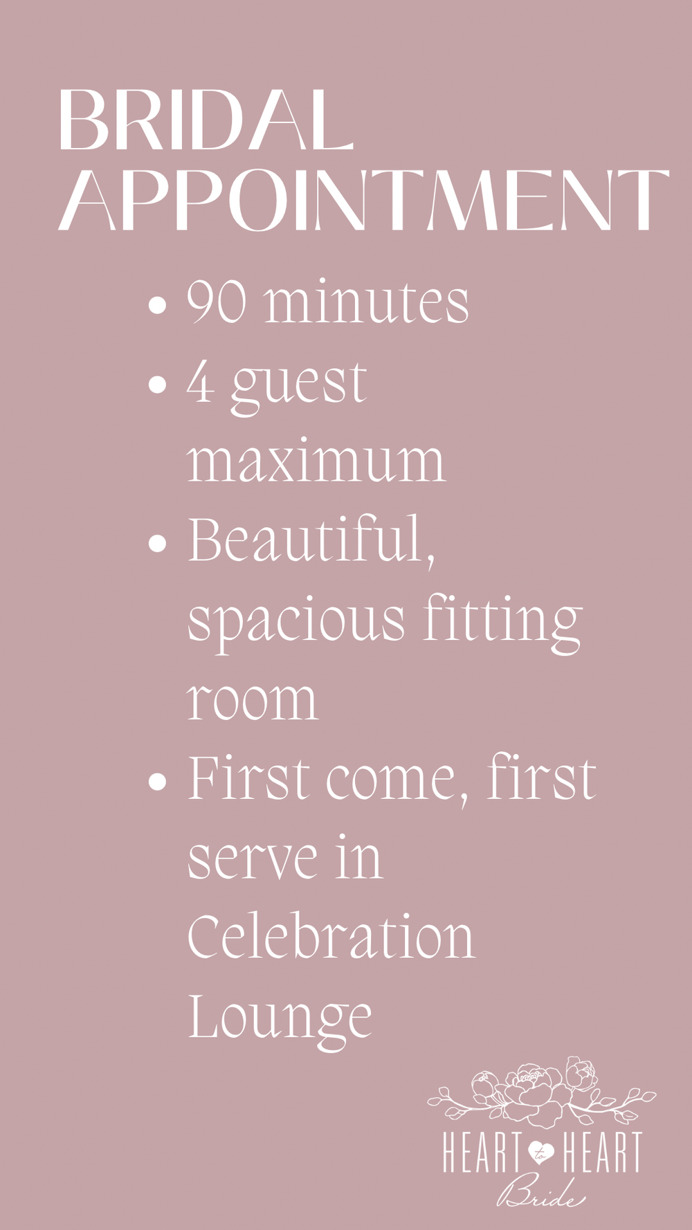Request Your Appointment — Heart to Heart Bride | Rochester, NY Bridal Shop