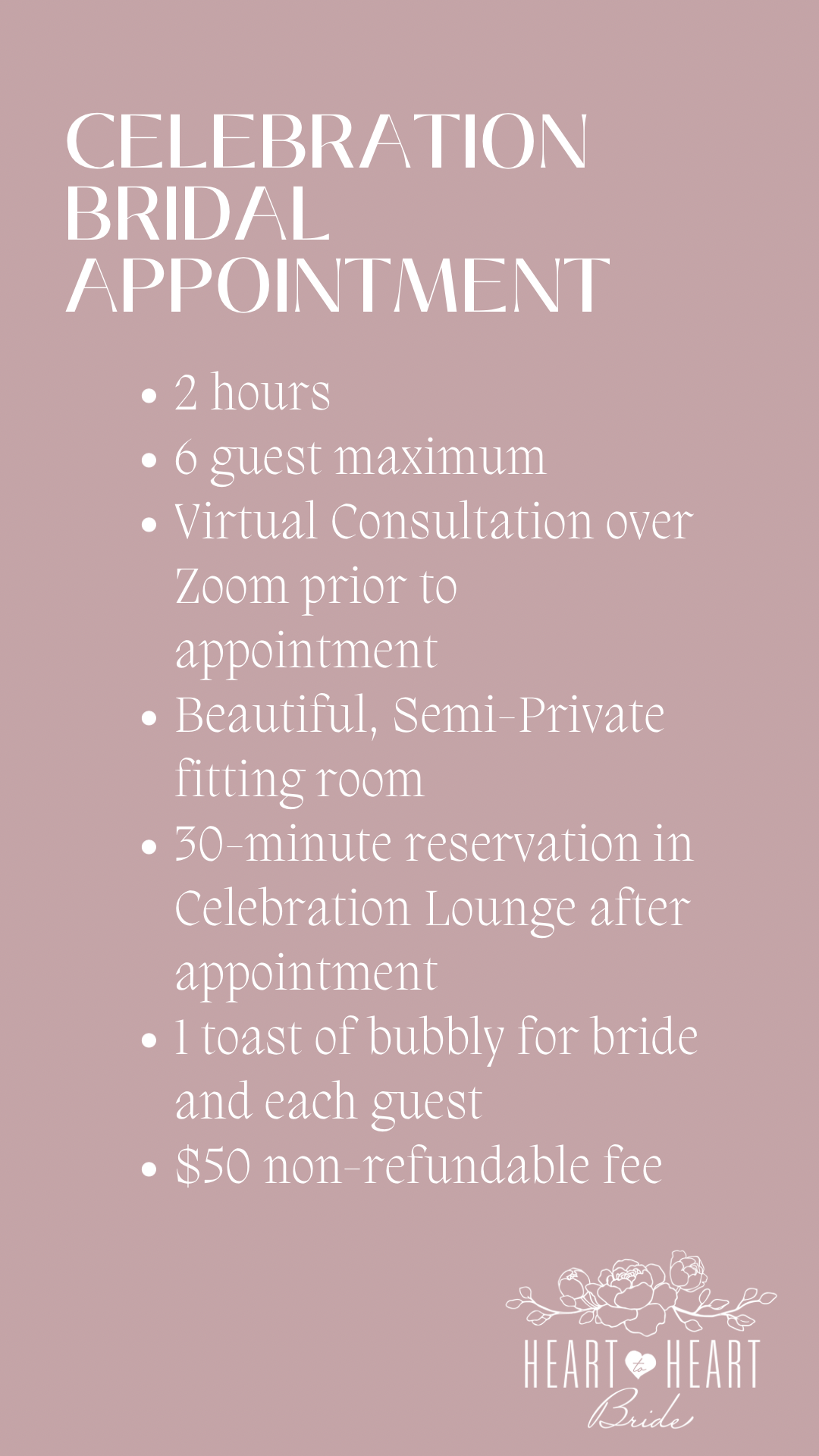 Request Your Appointment — Heart to Heart Bride | Rochester, NY Bridal Shop