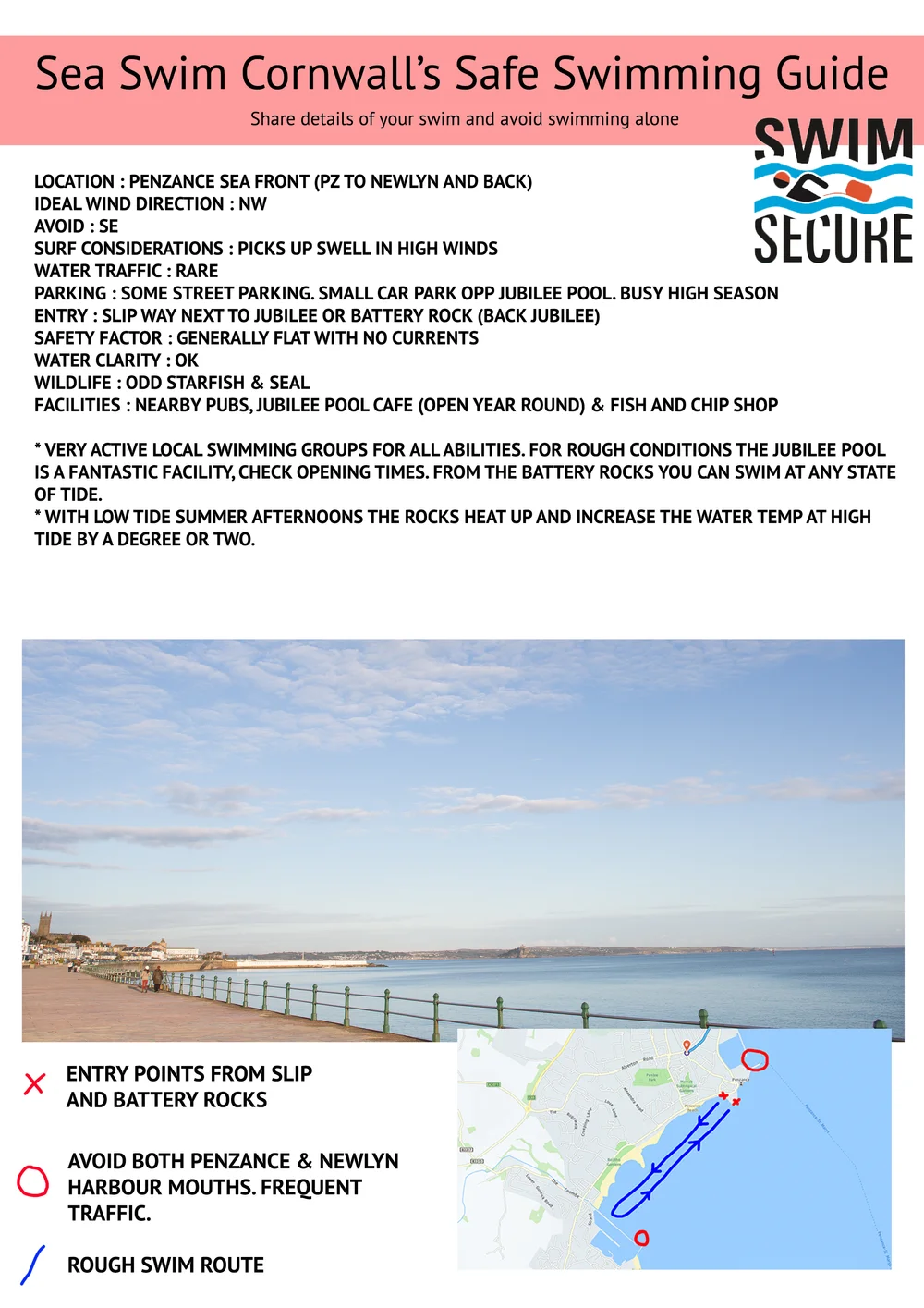 Sea Swim Cornwall Safe Swimming Guide - Penzance Sea Front — Sea Swim ...