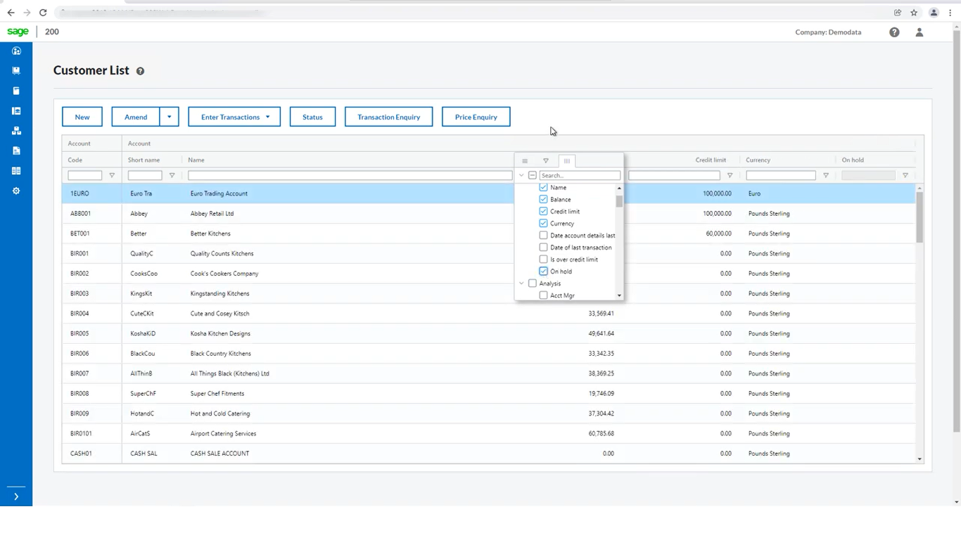 Sage 200 Professional 2022 R1: New features — Codis