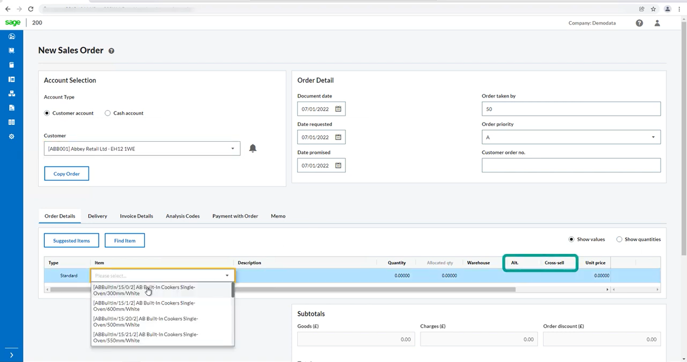 Sage 200 Professional 2022 R1: New features — Codis