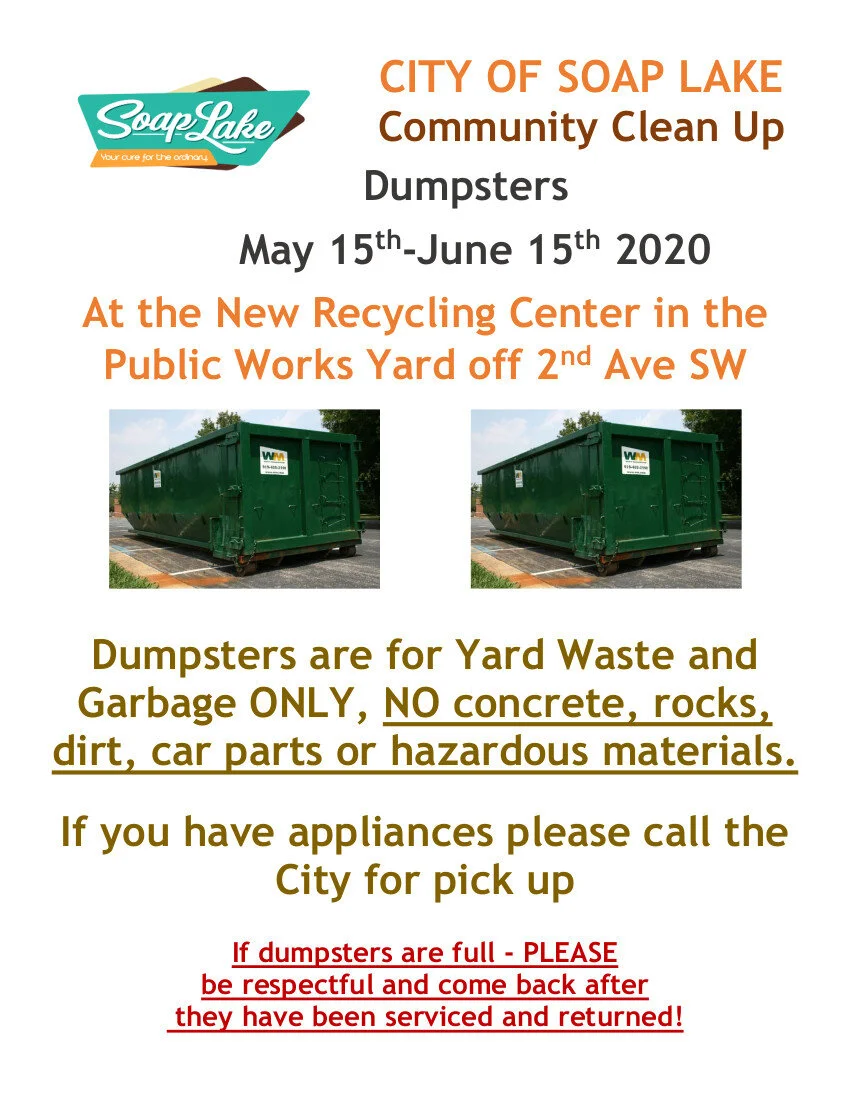 Community Clean-Up Dumpsters (UPDATE) — City of Soap Lake