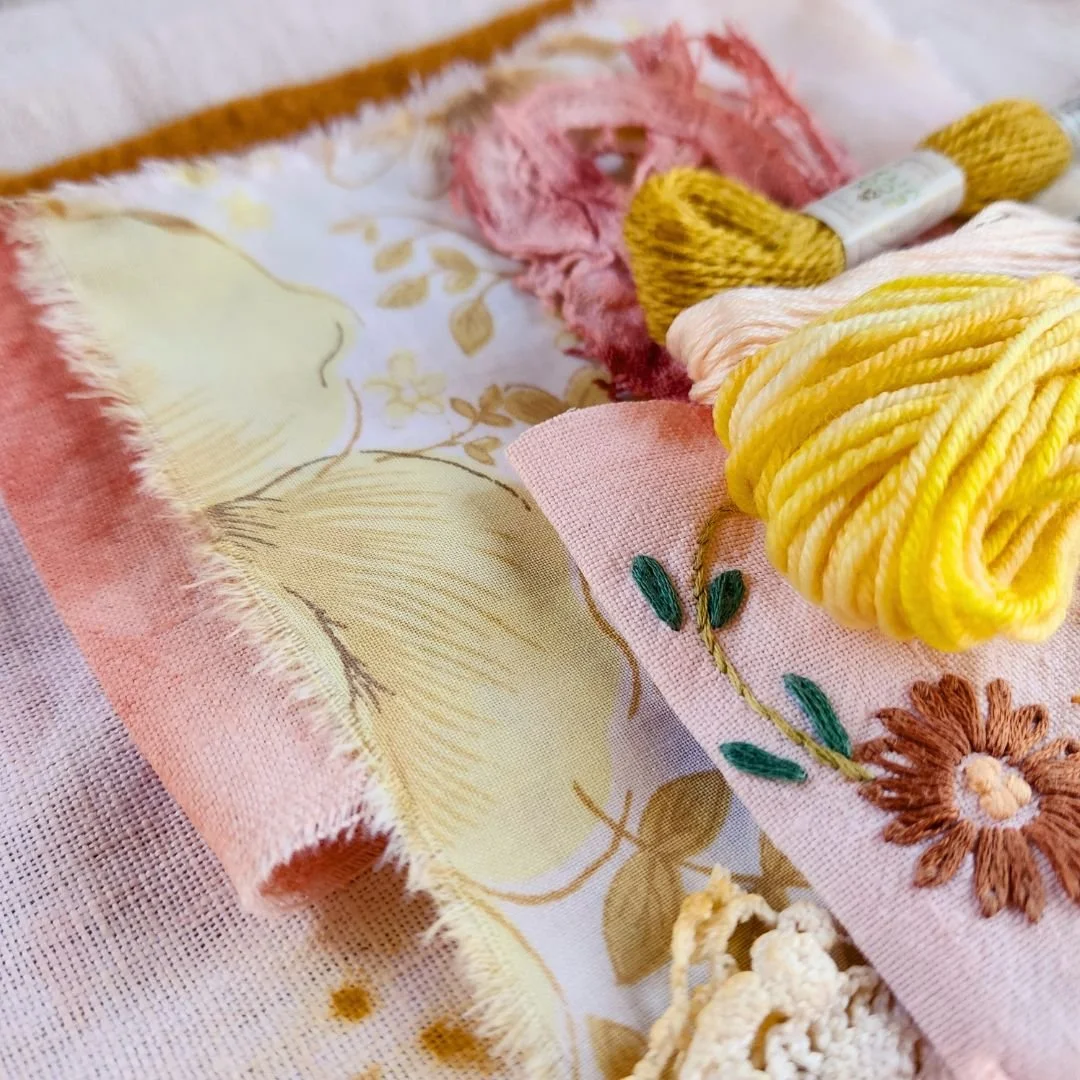 Slow Stitch Kits with Hand Dyed & Hand Painted Supplies by Fleur Woods ...