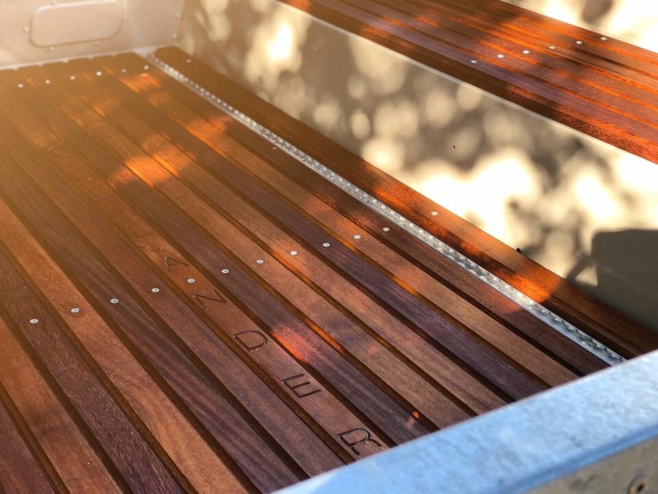 Land Rover Defender teak, oak, walnut or wenge rear load decks. The ...