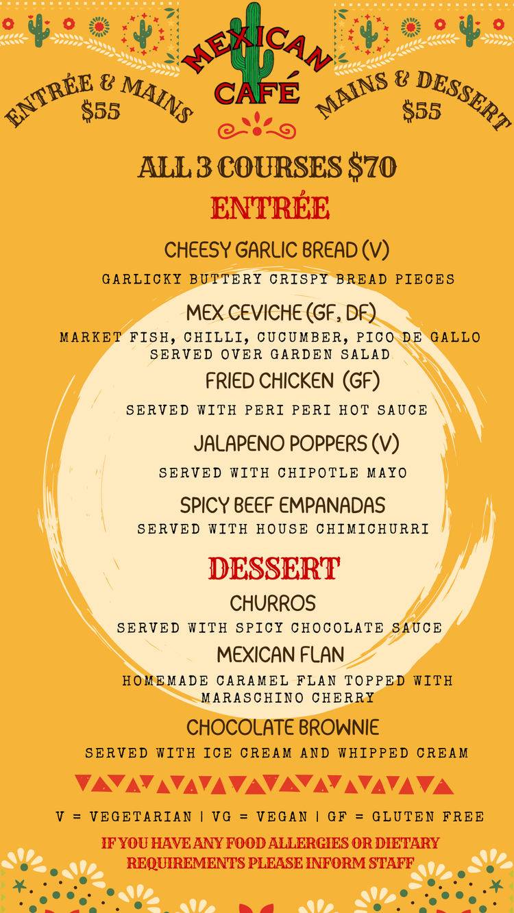 Menu — Mexican Cafe