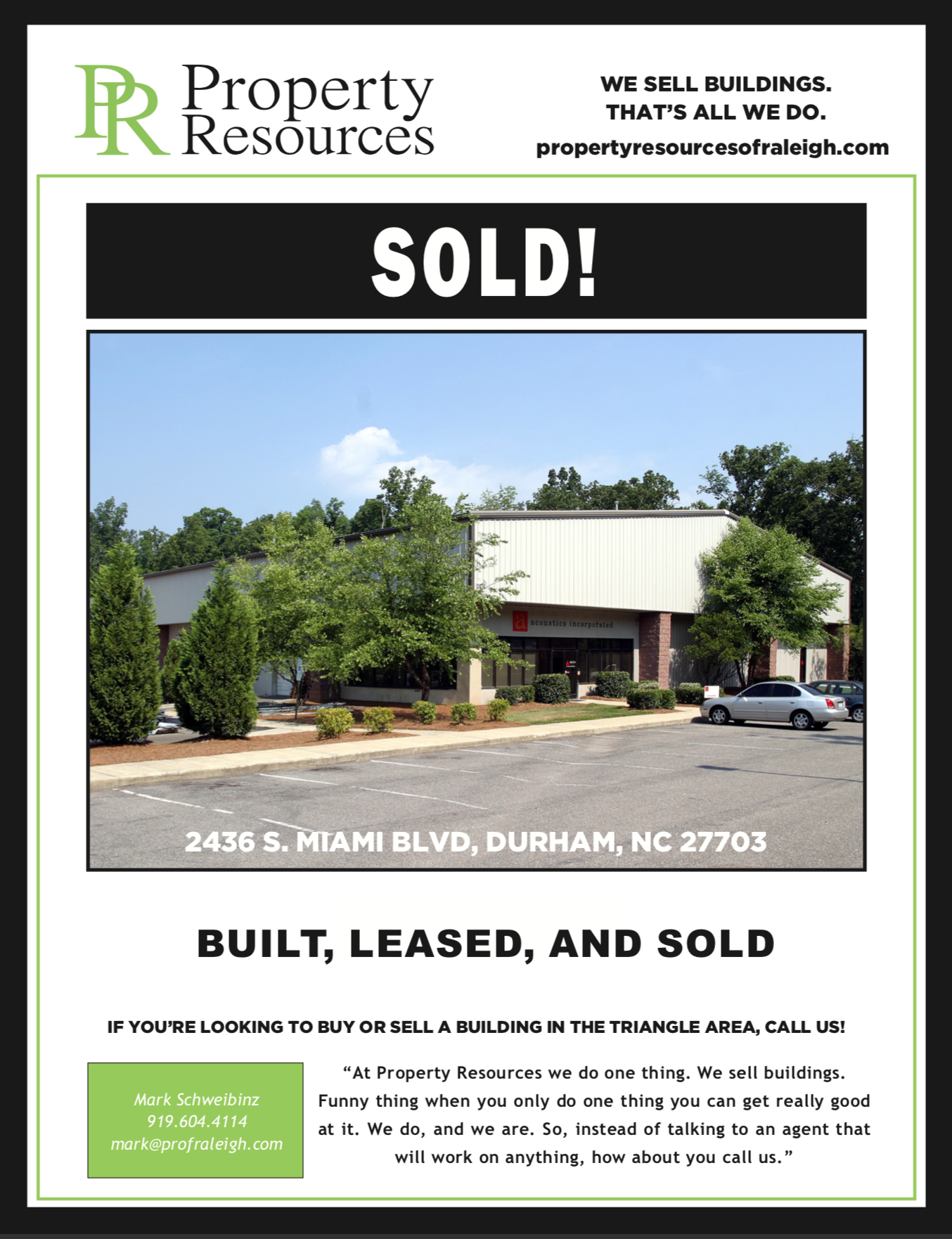 Commercial Real Estate Firm | Property Resources of Raleigh