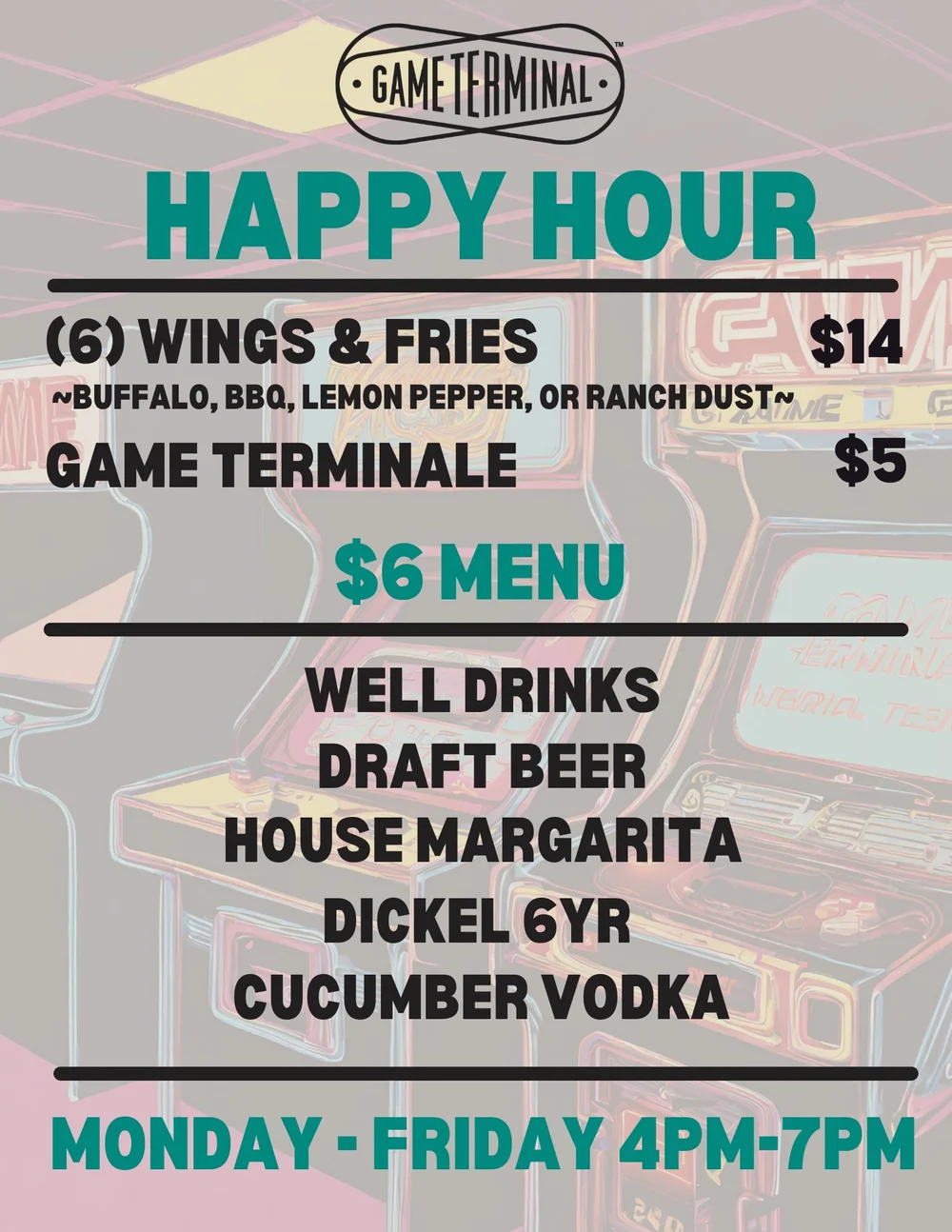 Food & Drink Menus — Game Terminal