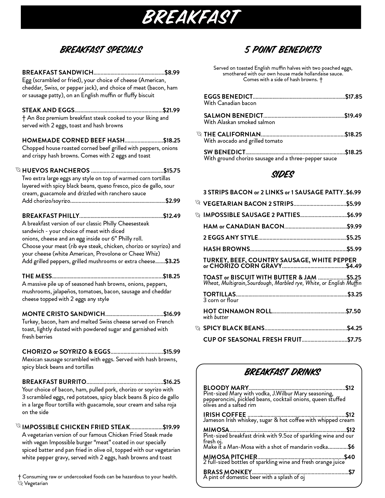 main menu — The 5 Point Cafe