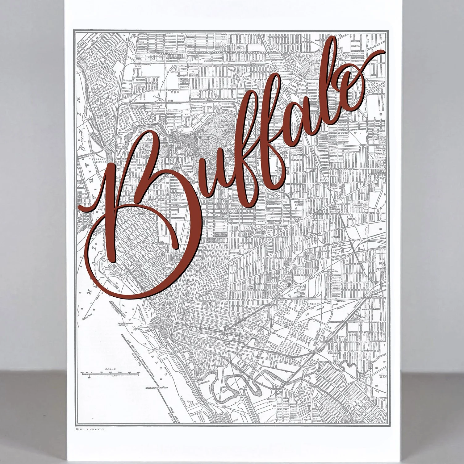 Buffalo, New York Vintage Map Greeting Card — Heather Marshall