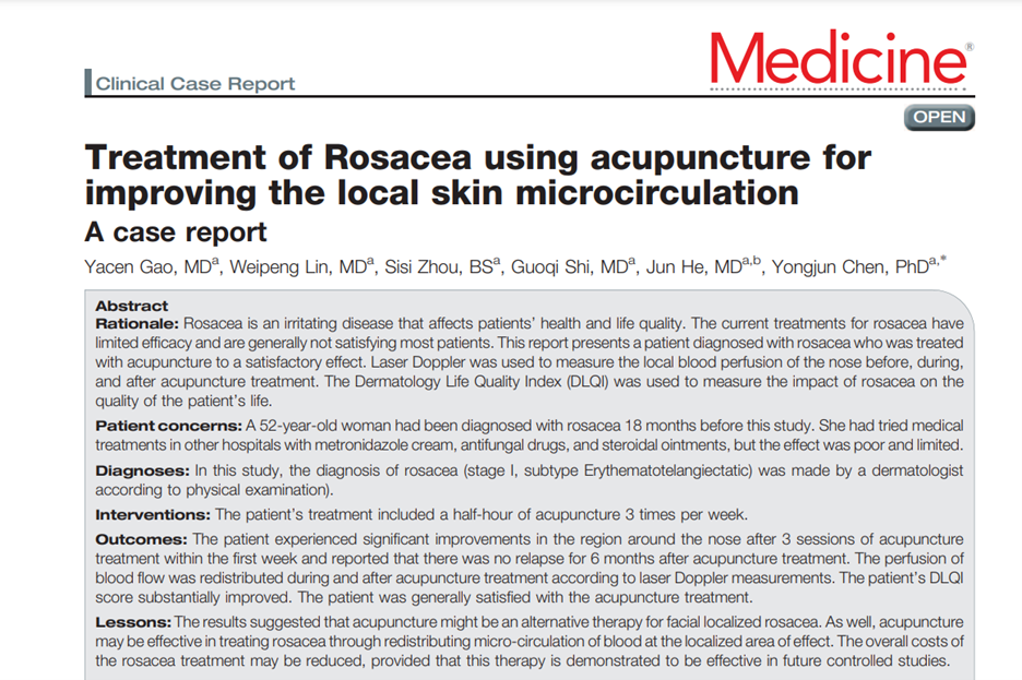 Scientific Proof to How your Body react to Acupuncture - Rosacea — Dr ...