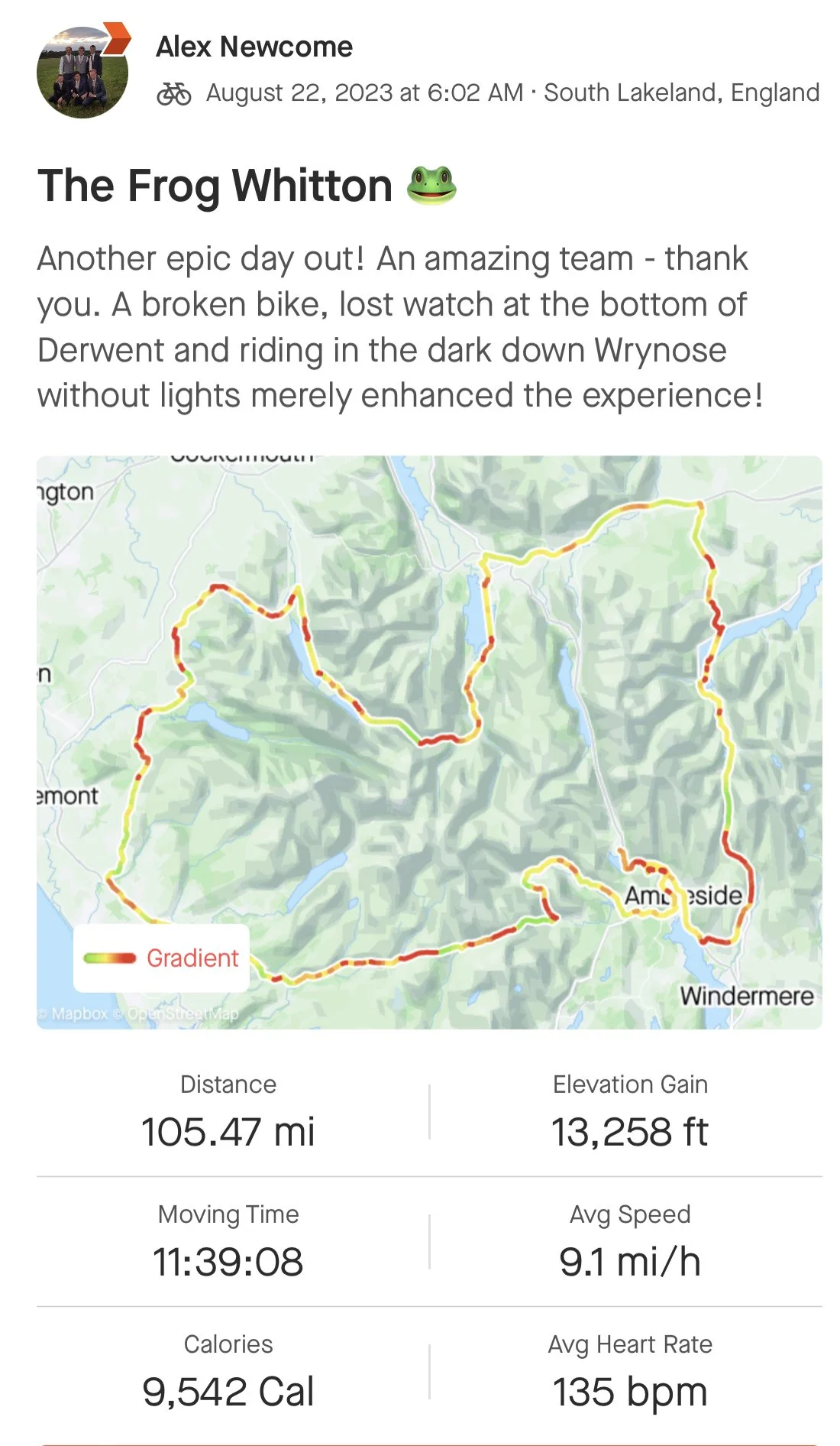 Will Newman, Tim Patterson, Alex Newcome and Dick Gorst completed the ...