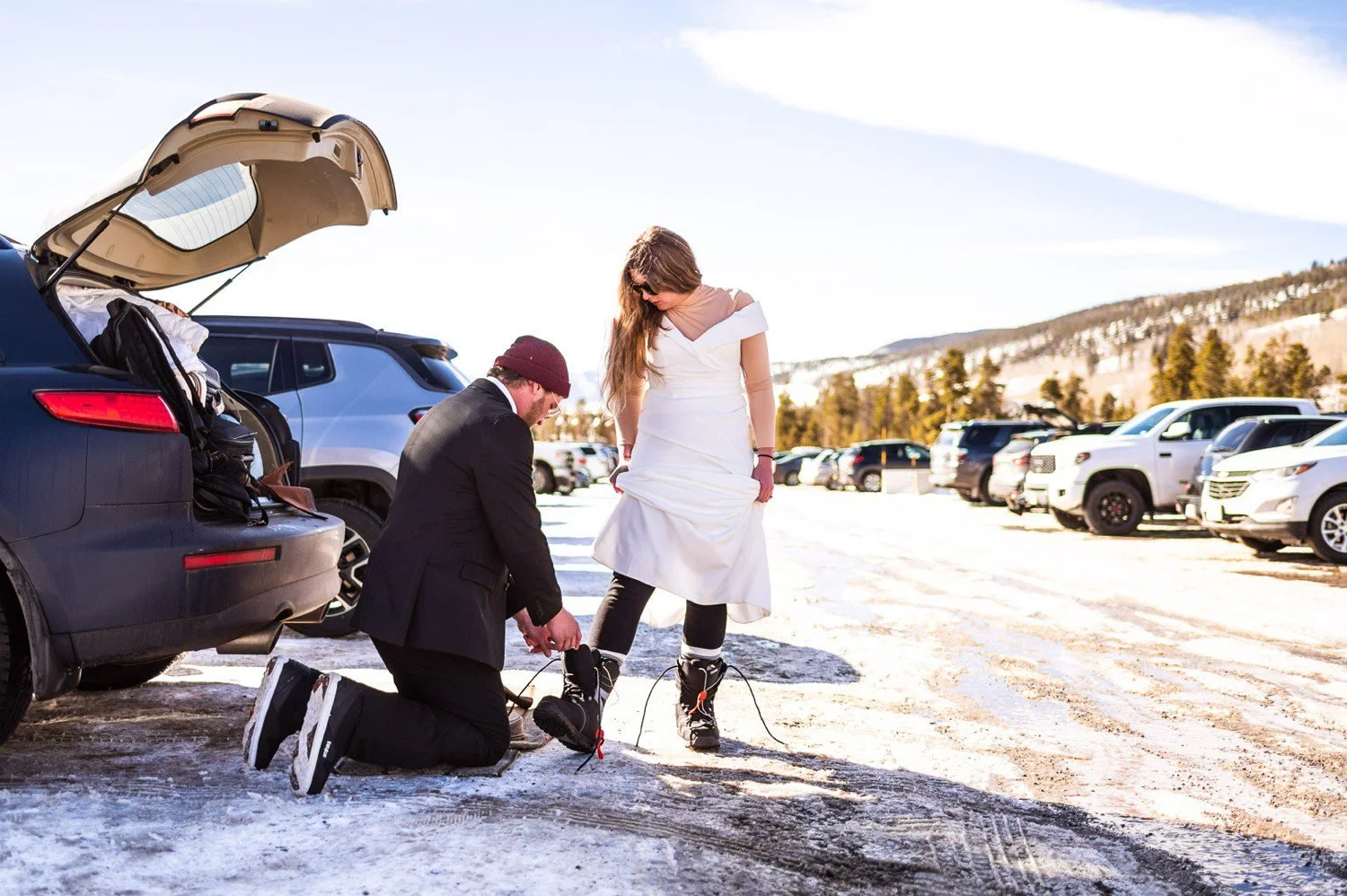 Ski the Day | Snowboard Elopement at Loveland's Annual Mountaintop ...