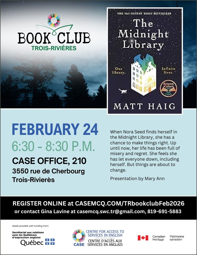 Book Club - Trois-Rivières — Centre for Access to Services in English