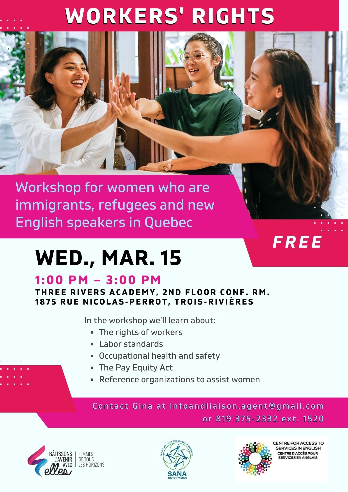 Free Workers' Rights Workshop - For women who are immigrants, refugees ...