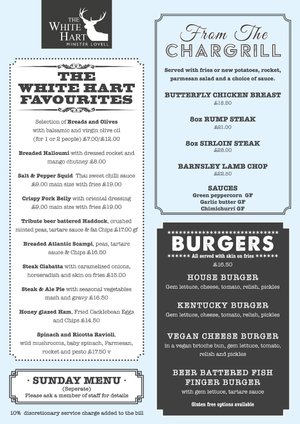 Menu — The White Hart
