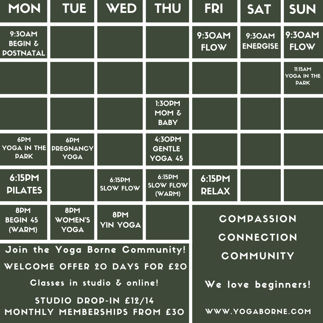 Schedule — Yoga Borne