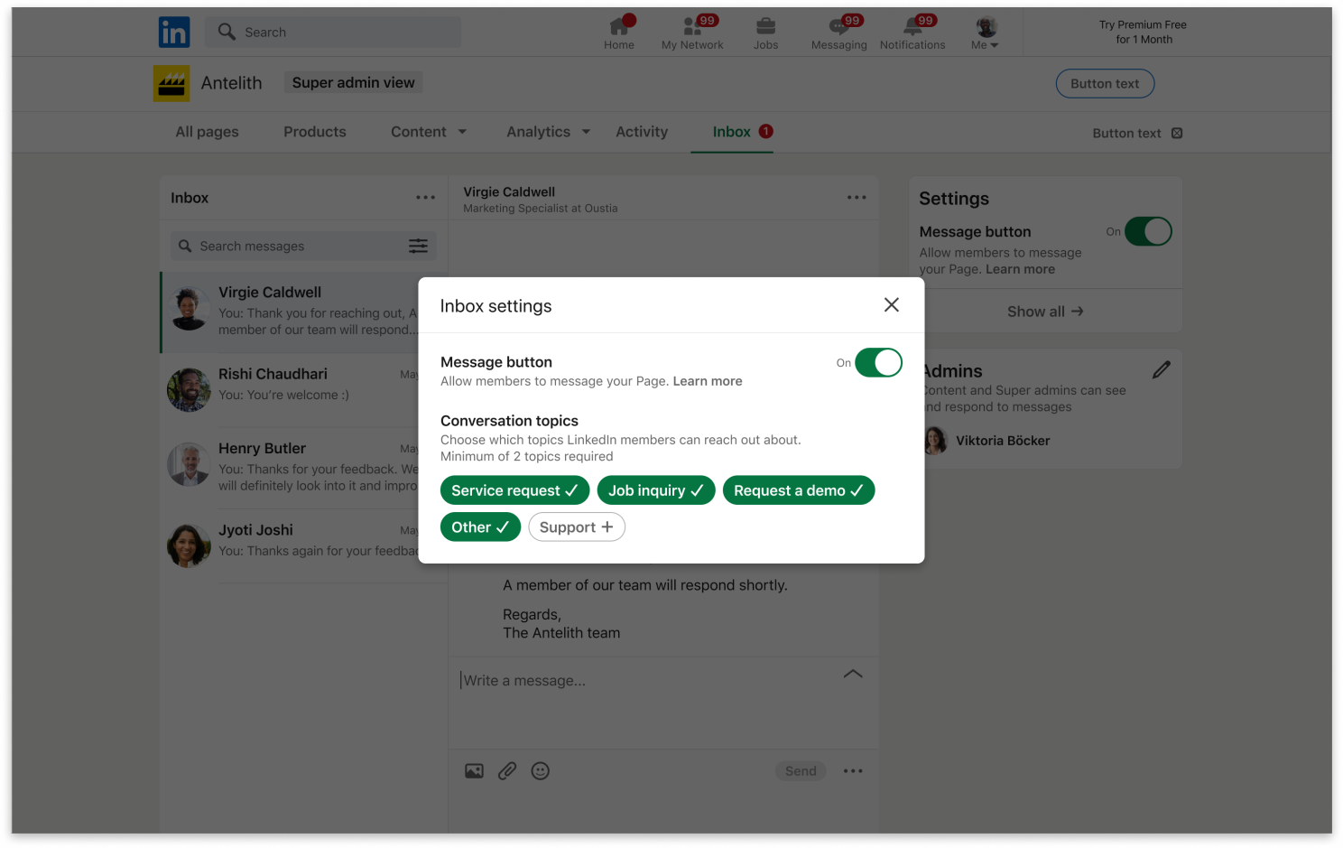 DMs Coming to LinkedIn Company Pages — Dooley Social Studio