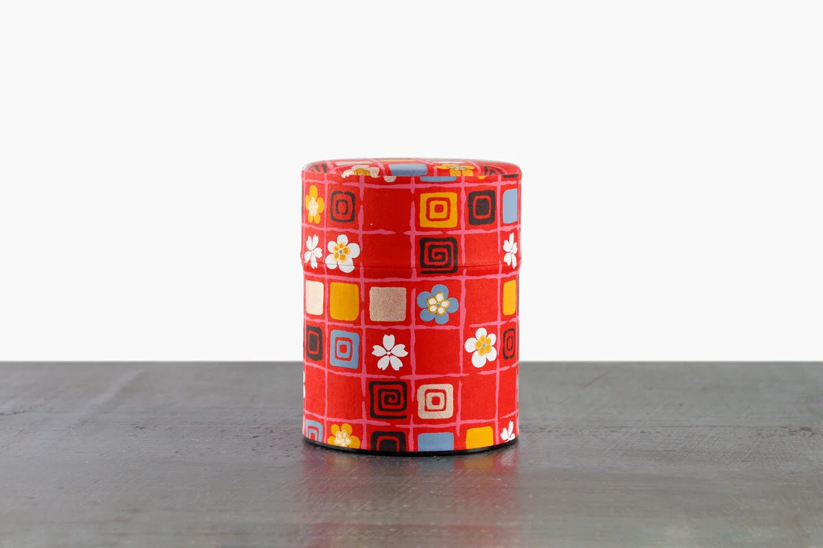 Japanese Washi Tea Tin Blue & White | Arogya Holistic Healing