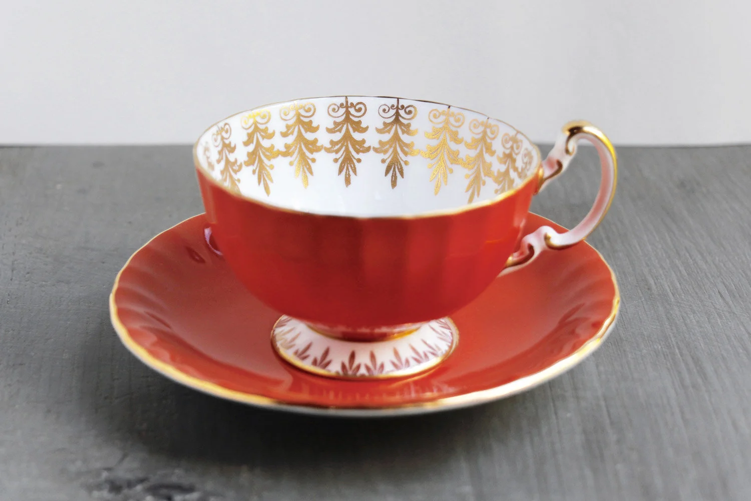 Vintage English Tea Cup Purple Flowers | Arogya Holistic Healing
