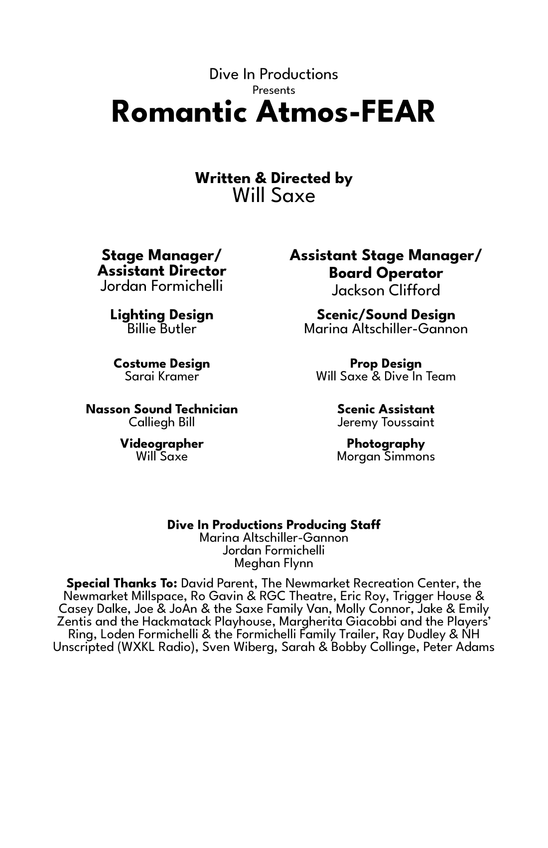 Romantic Atmos-Fear Digital Program — dive in productions