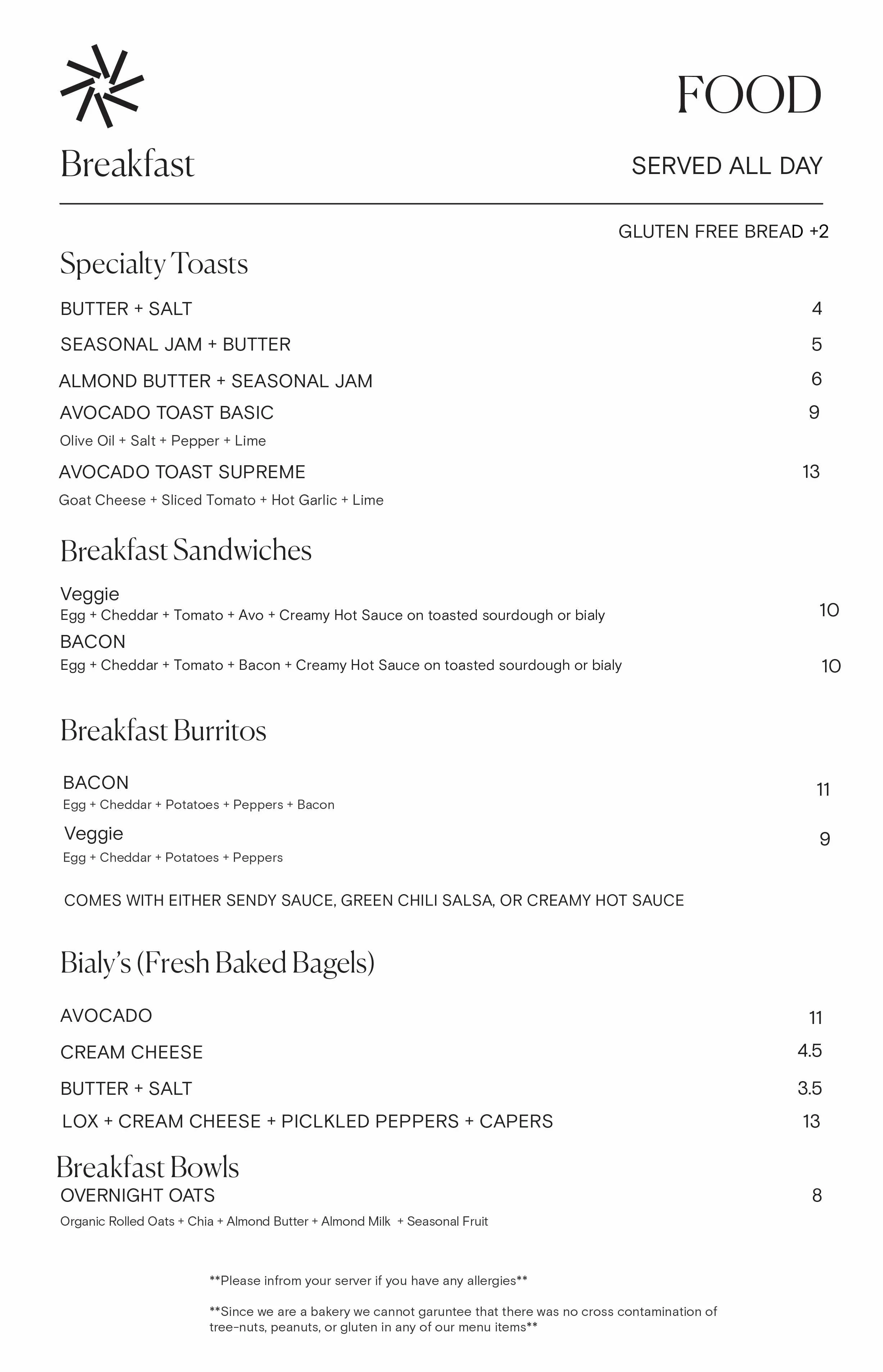 Menus — Color Coffee Cafe