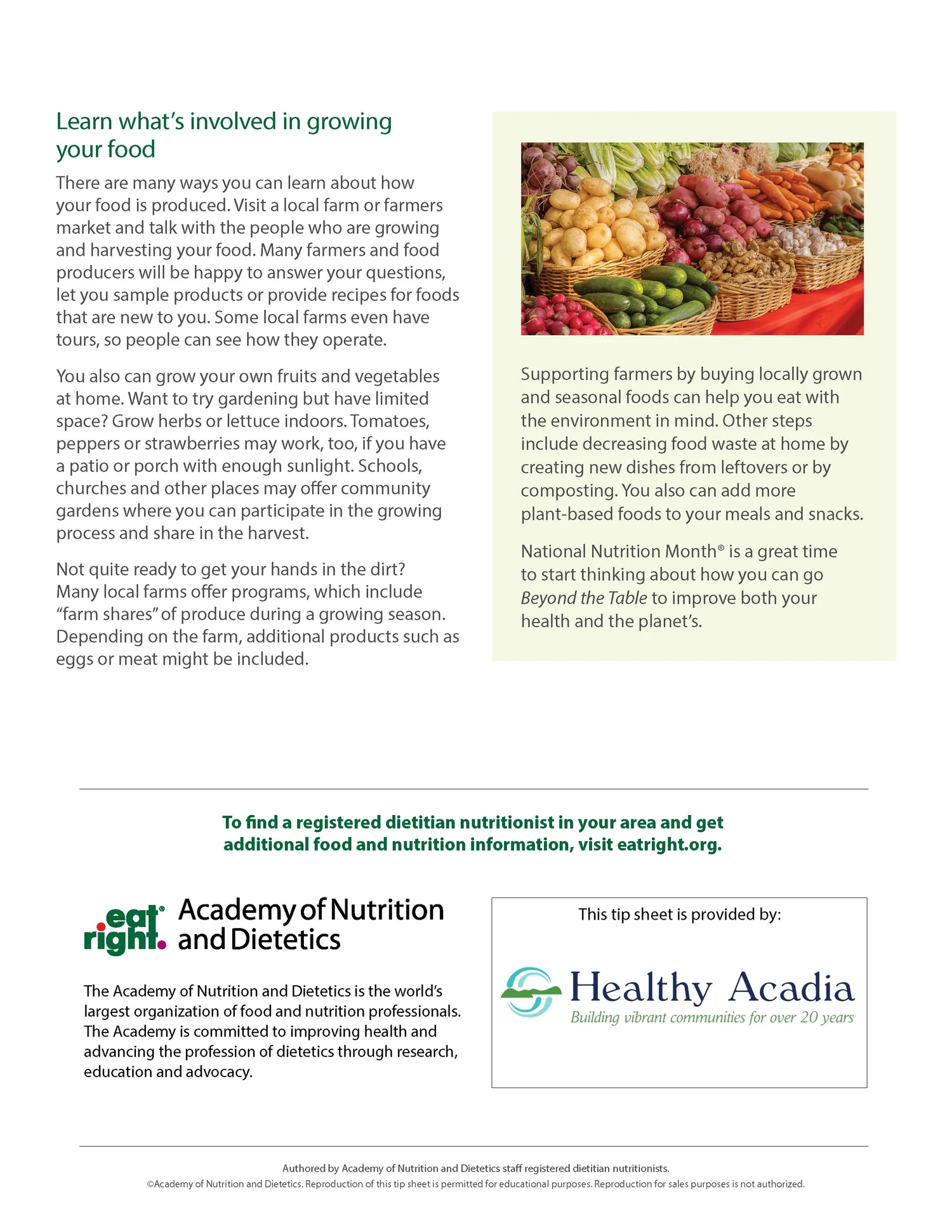 Beyond the Table — Healthy Acadia