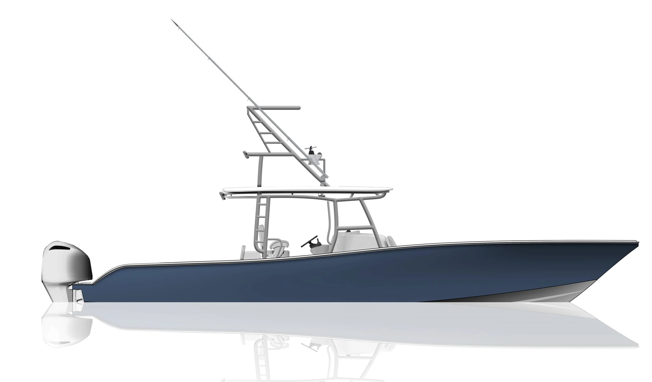 Center Console Fishing Boat Drawing