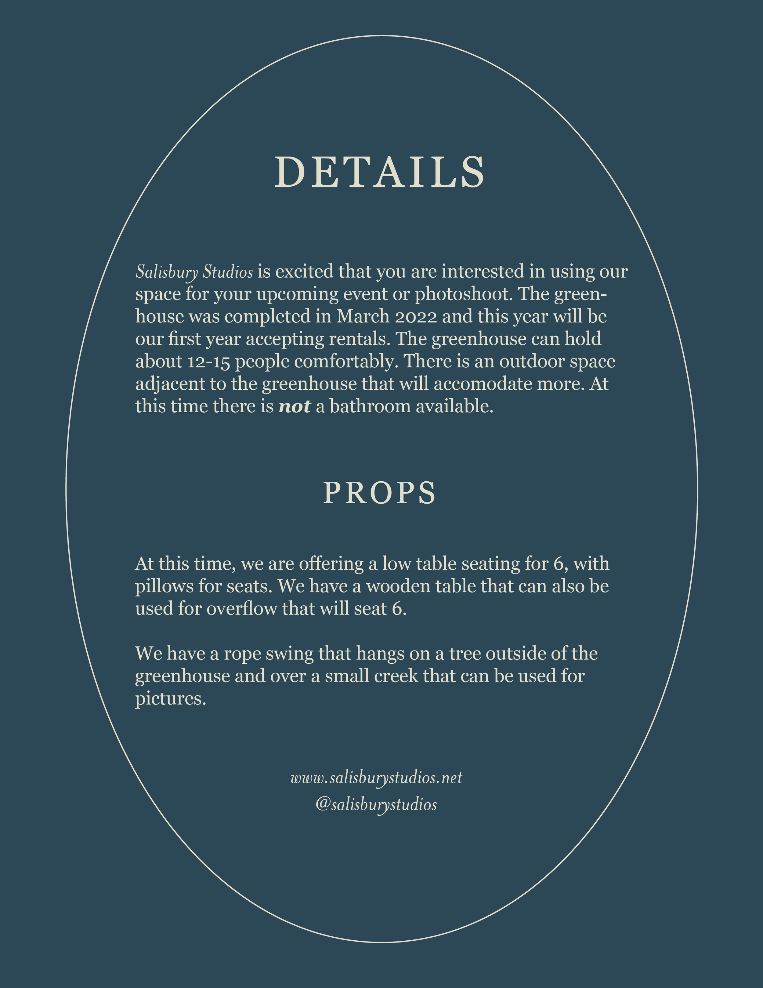 Pricing — Salisbury Studios