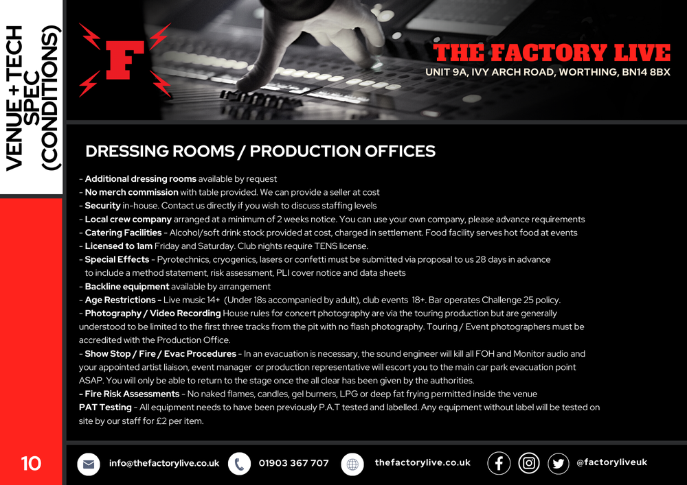 MEDIA PACK — The Factory Live