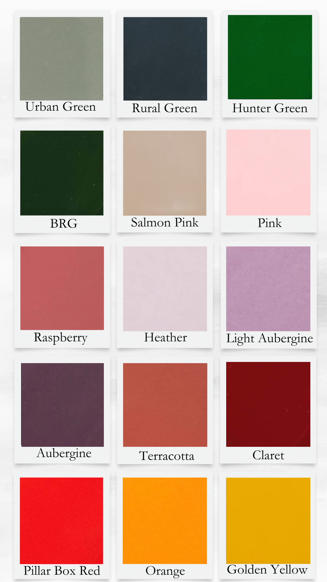 Colour options — Rural Ranges